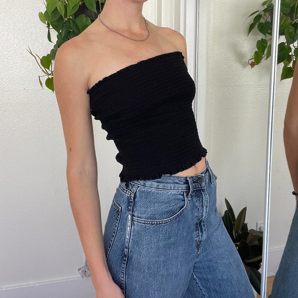 H&M | Tops | Sexy Cute Black Strapless Top | Poshmark
